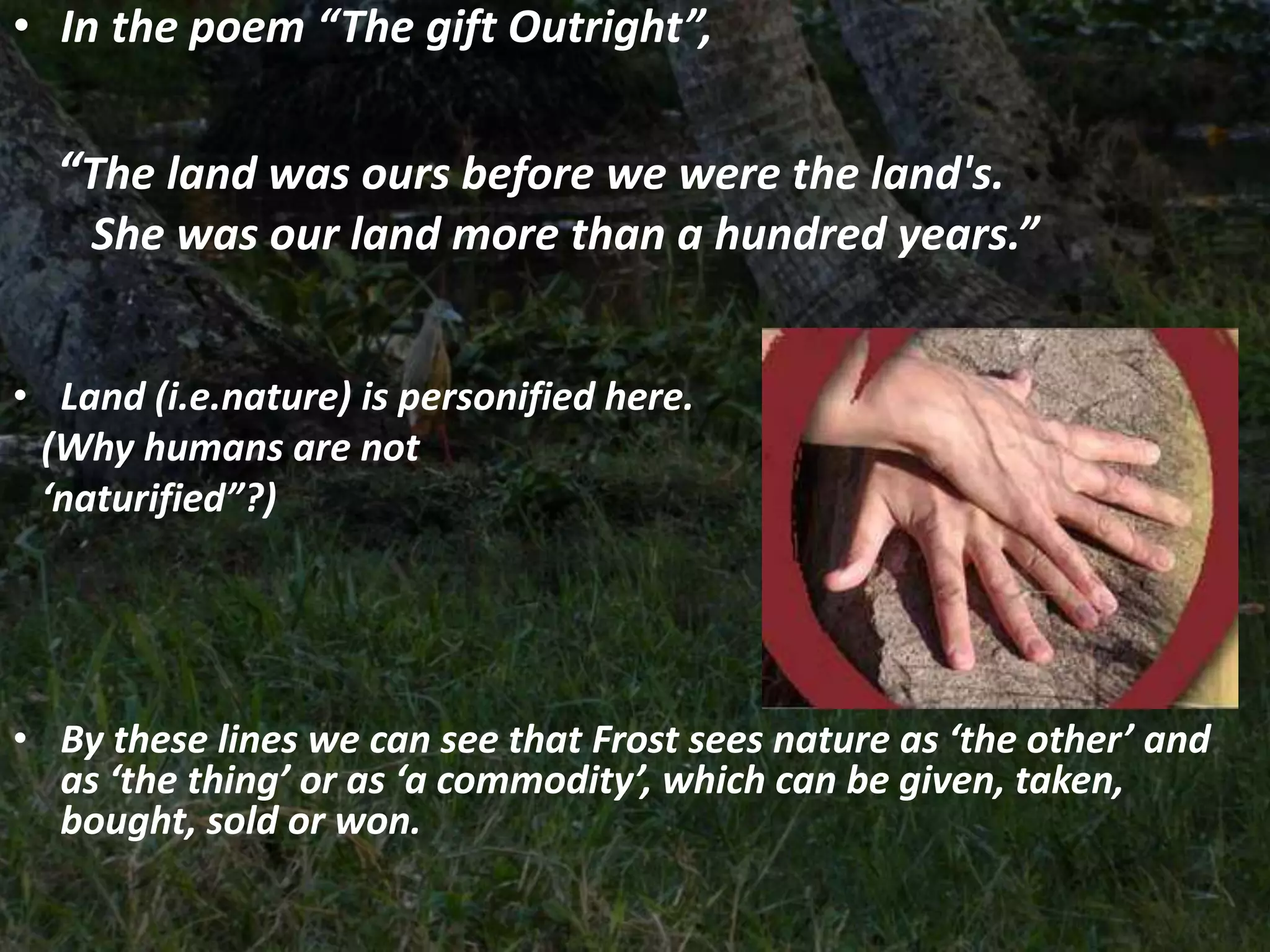 My presentation on "Ecocriticism in the poems of Robert Frost" | PPTX