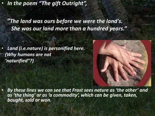 My presentation on "Ecocriticism in the poems of Robert Frost" | PPT