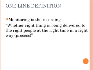 PRESENTATION ON MONITORING & EVALUATIONS | PPTX
