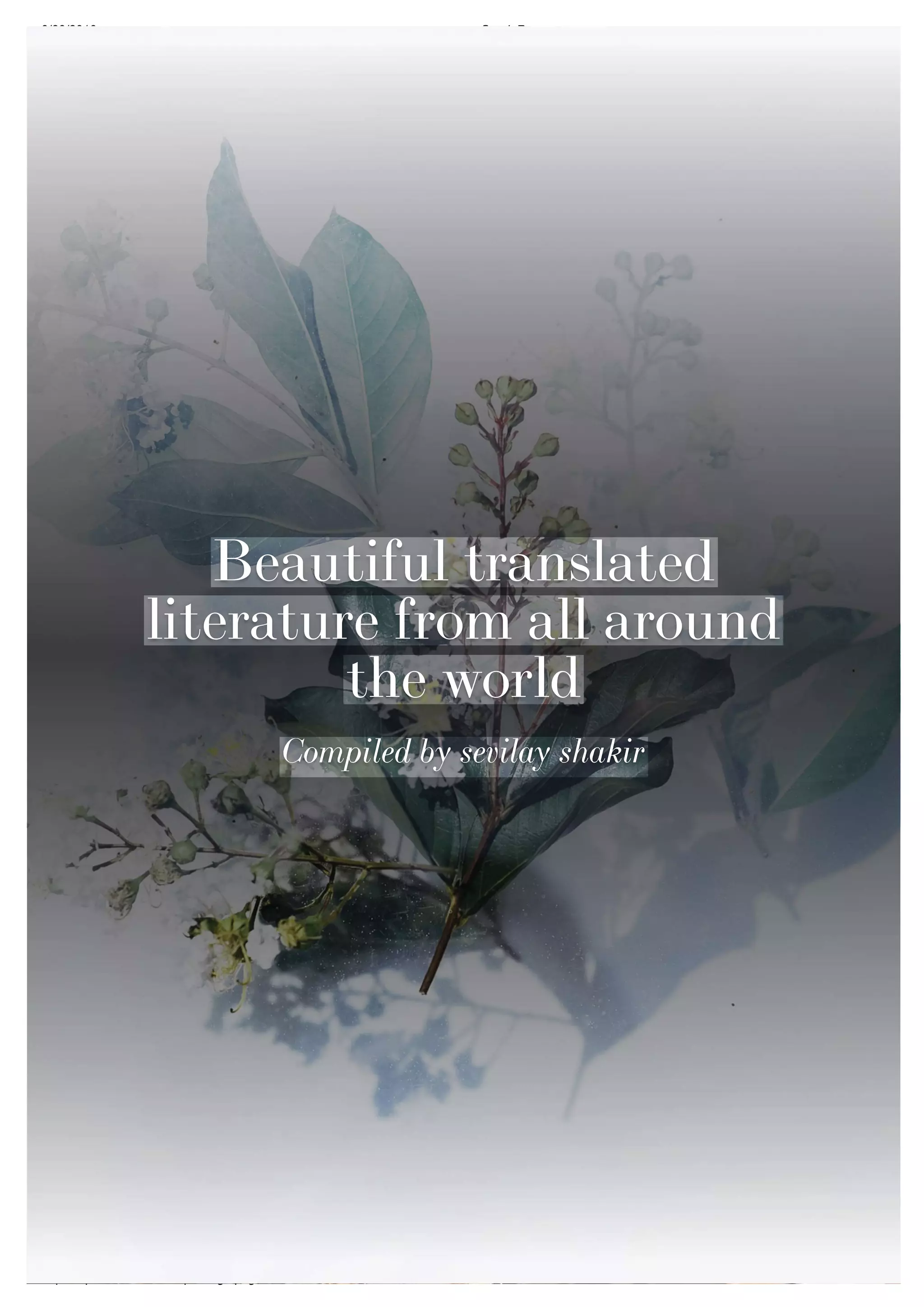 Beautiful literature quotes translated from around the world. | PDF