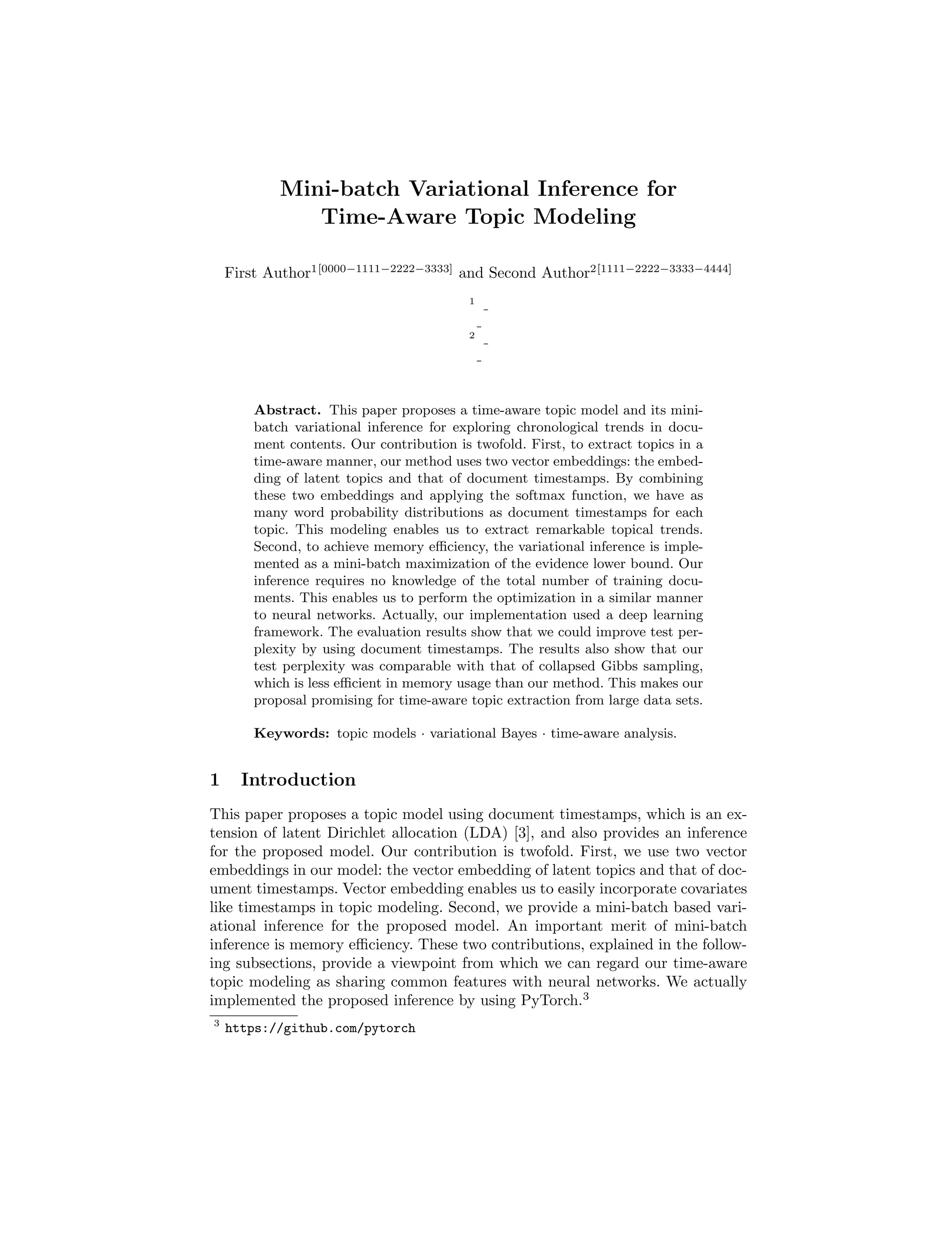 Mini Batch Variational Inference For Time Aware Topic Modeling Pdf Artificial Intelligence
