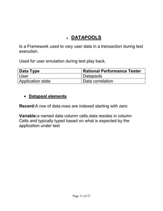 My Project on Rational Performance Testing | PDF
