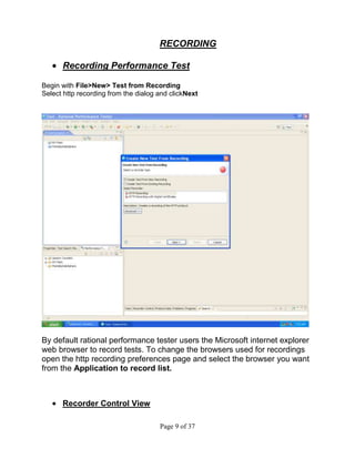 My Project on Rational Performance Testing | PDF