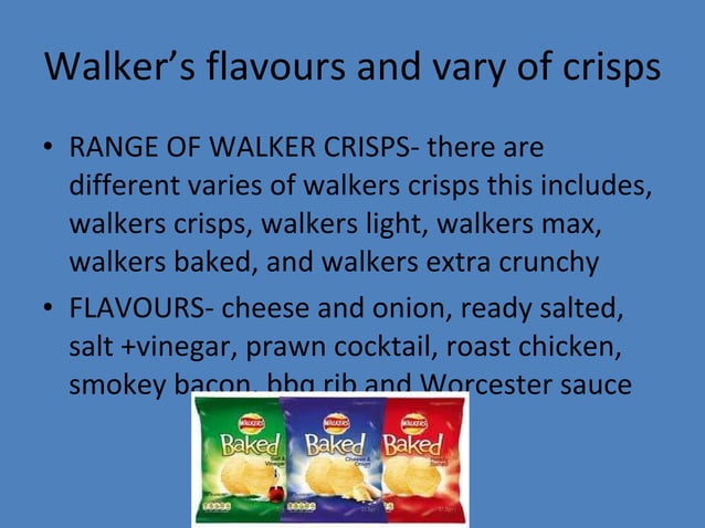 My product is walkers crisps | PPT
