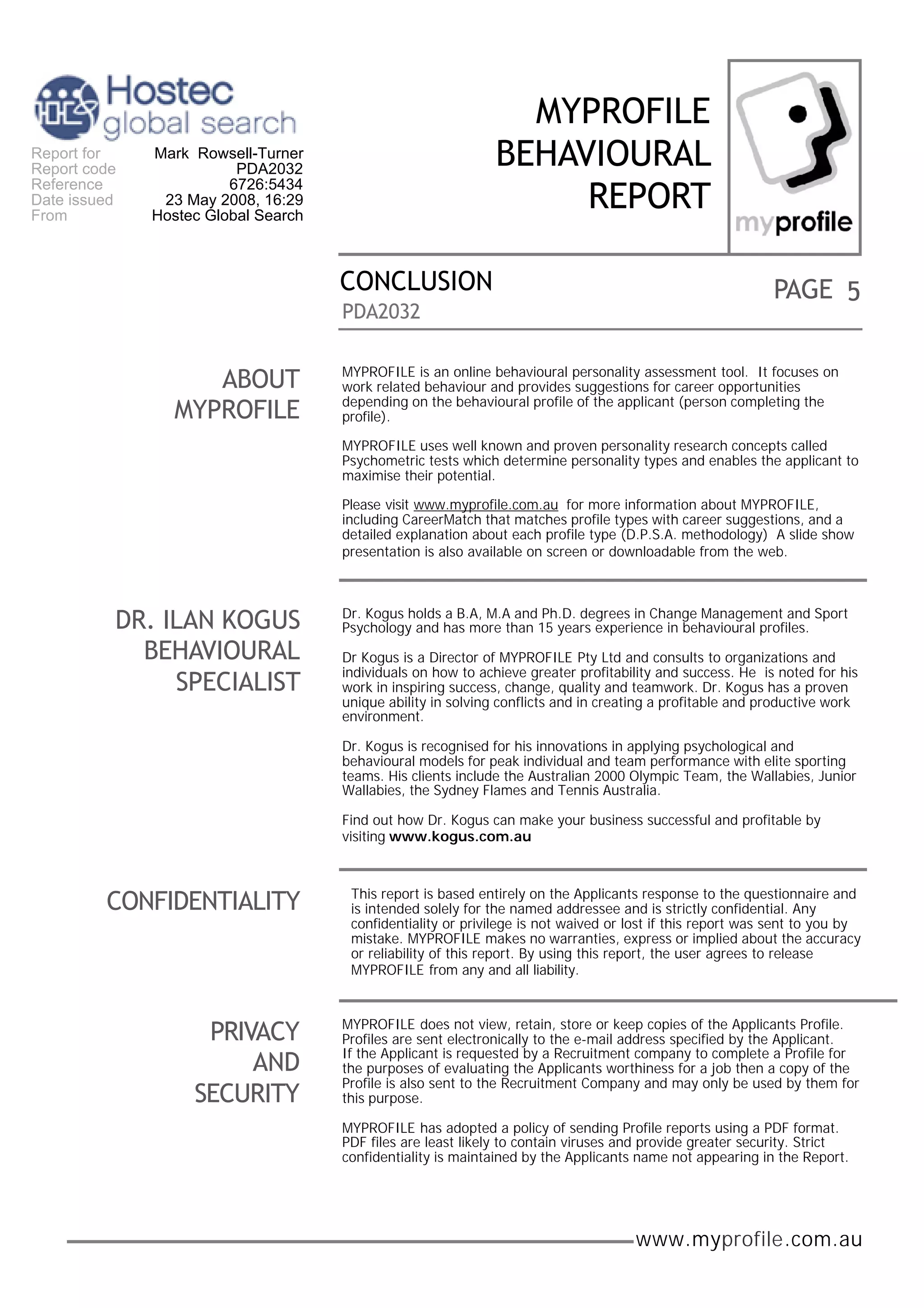 Myprofile mark _rowsell-turner | PDF