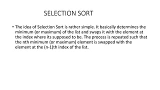 sorting algorithm graphical method | PPTX