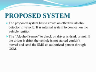 Drink and Drive Alcohol Detection | PPTX
