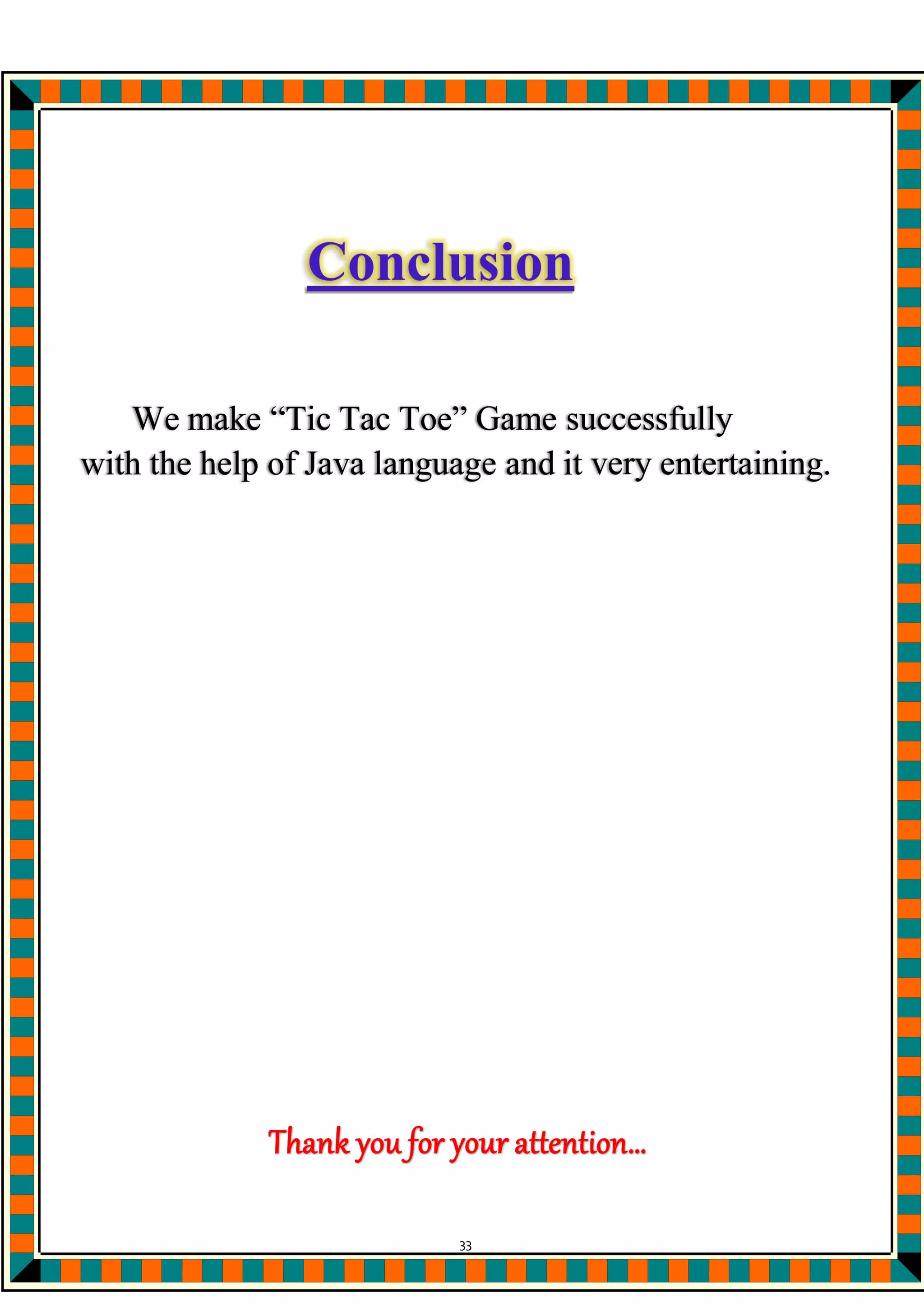 Tic Tac Toe Project | PDF
