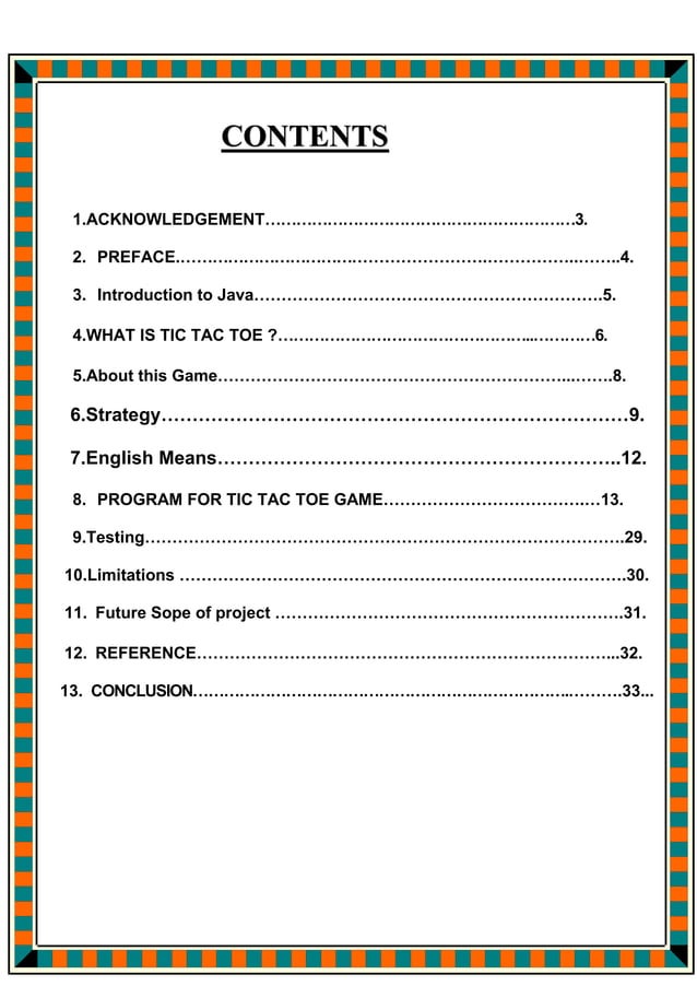 Tic Tac Toe Project | PDF