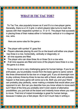 Tic Tac Toe Project | PDF