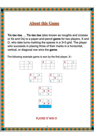 Tic Tac Toe Project | PDF