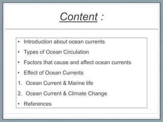 Effects of ocean currents on environment | PPTX