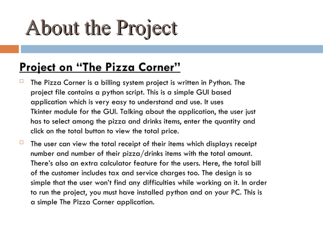 Myprojectppt.ppt using tkinter and python | PPT