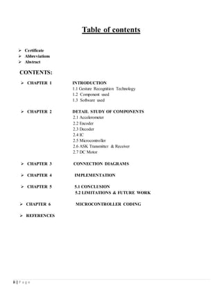 Gesture control robot | DOCX | Computer Peripherals | Computing