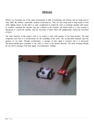Gesture control robot | DOCX | Computer Peripherals | Computing