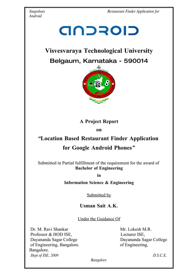 My Project Report Documentation with Abstract & Snapshots | PDF