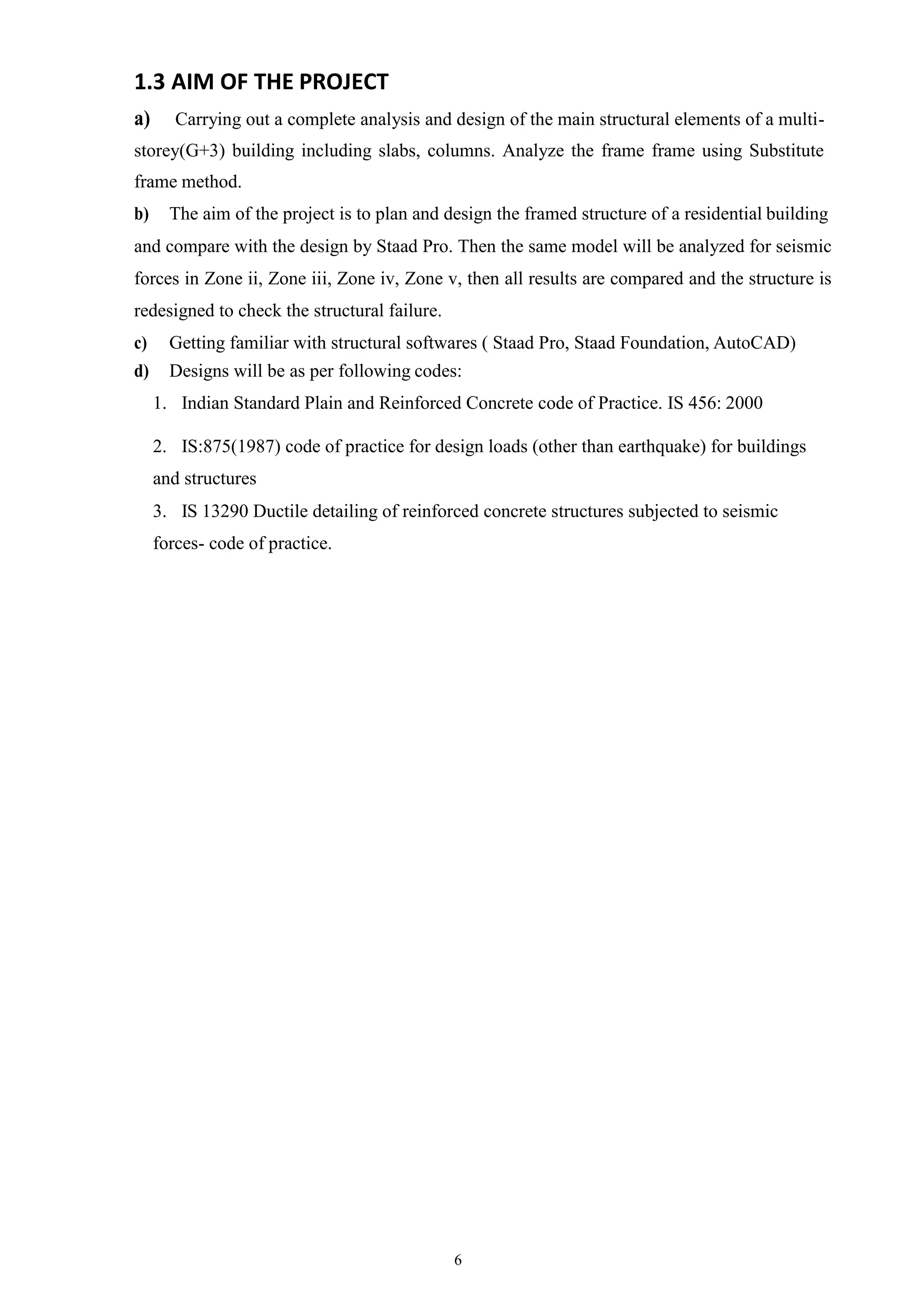 My project work(analysis and design of g+3 building) | PDF