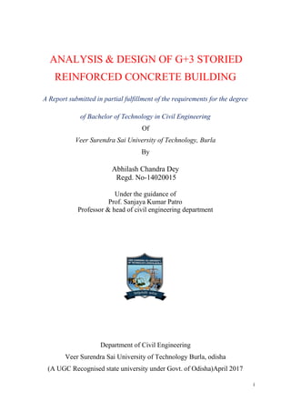 My project work(analysis and design of g+3 building) | PDF