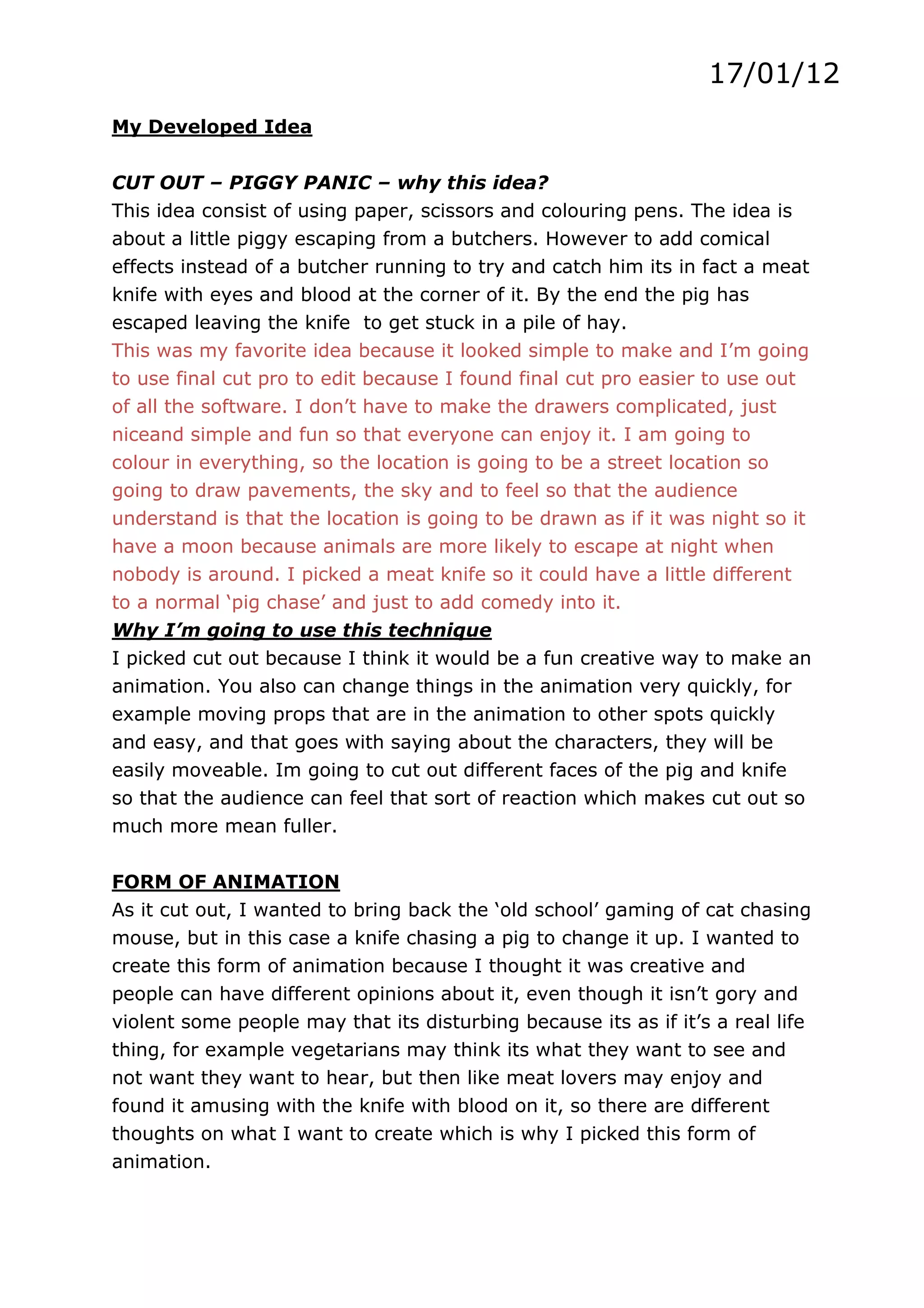 My proposal for my 2D animation | PDF