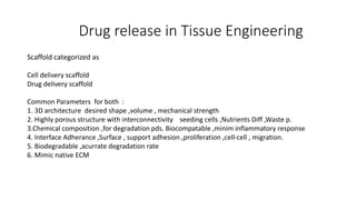 Drug release in Tissue engineering | PDF