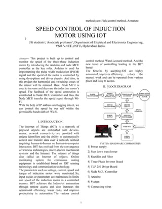 speed control of three phase induction motor using IOT | DOC