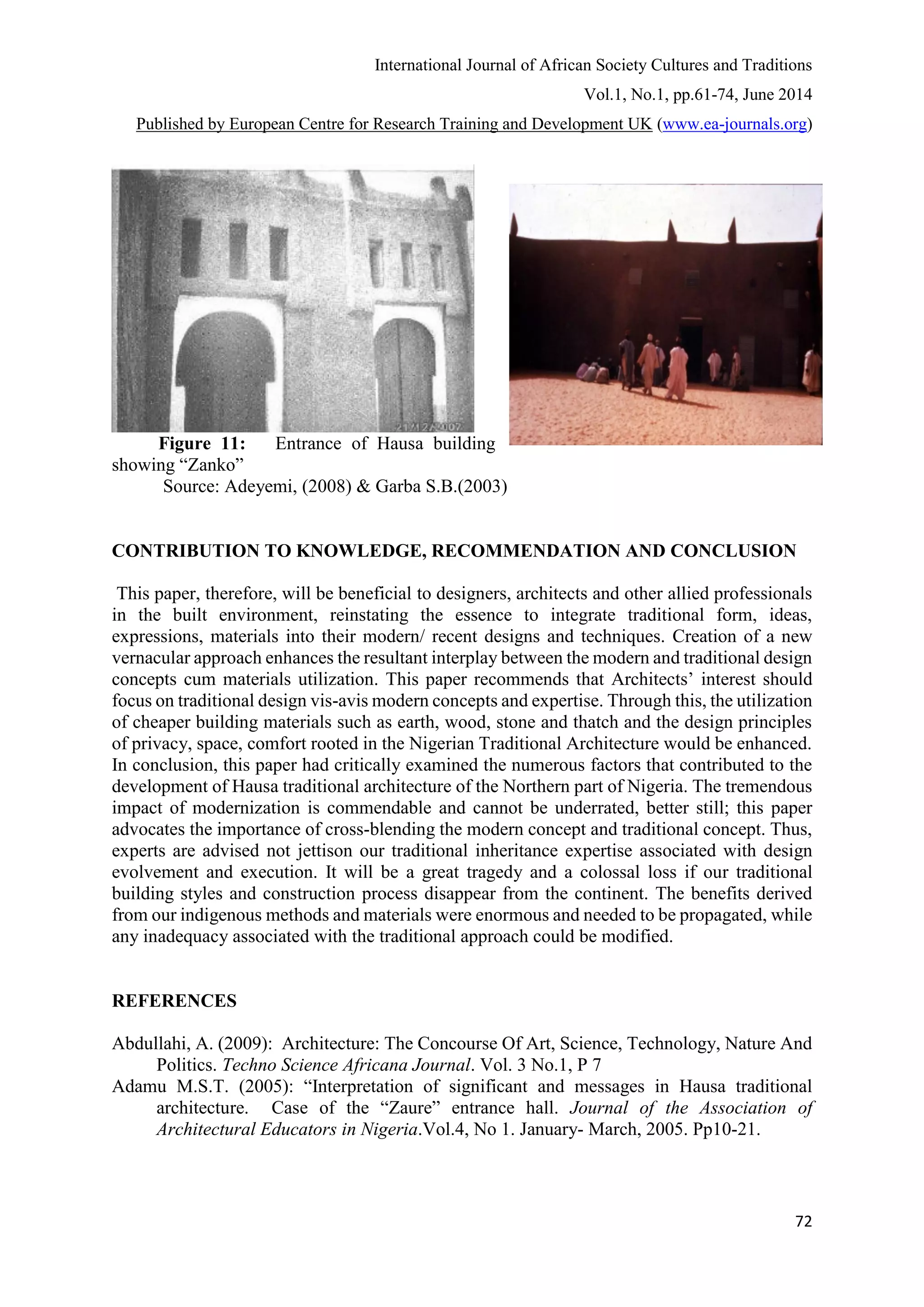 DEVELOPMENT OF TRADITIONAL ARCHITECTURE IN NIGERIA: A CASE STUDY OF ...