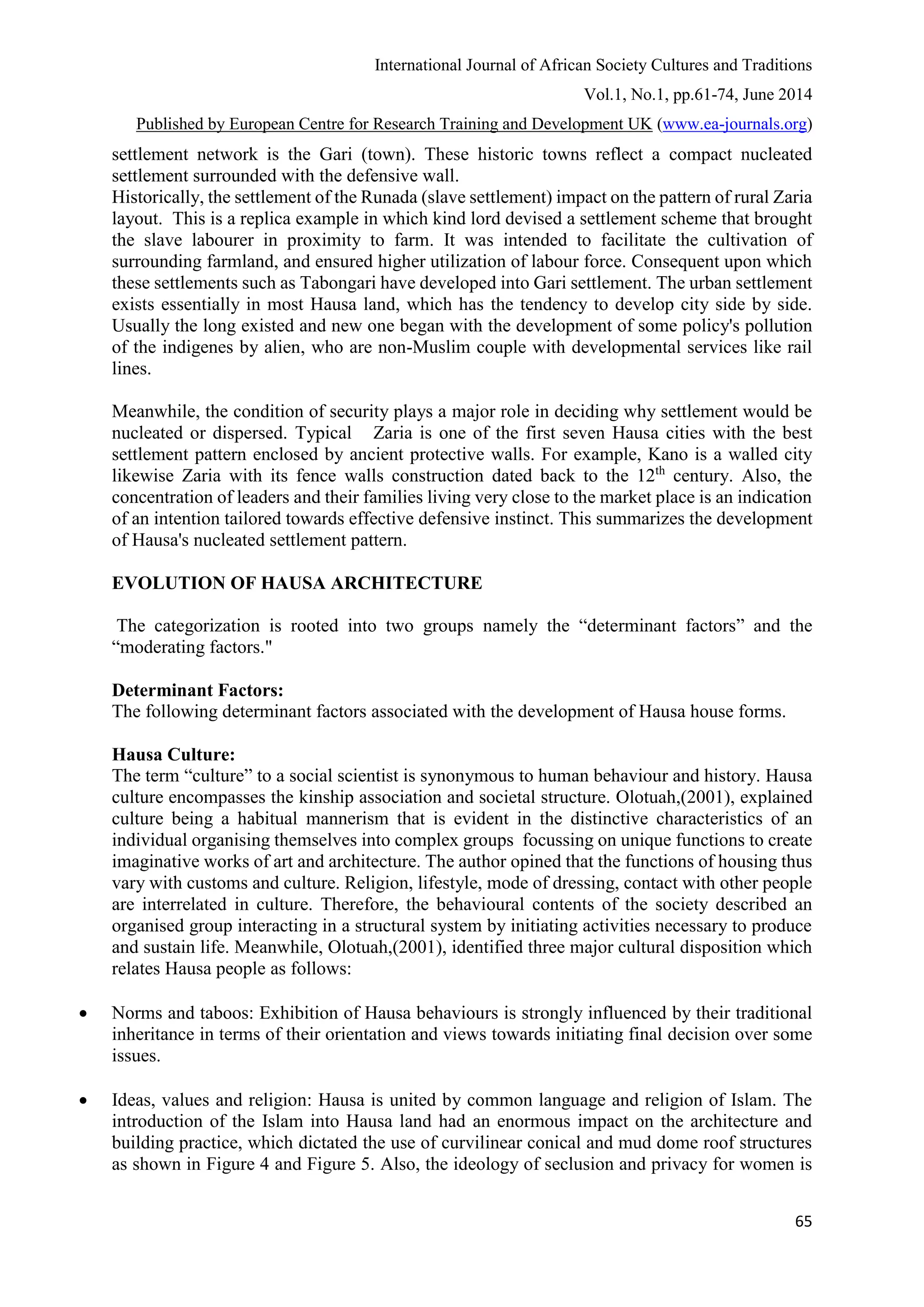 DEVELOPMENT OF TRADITIONAL ARCHITECTURE IN NIGERIA: A CASE STUDY OF ...