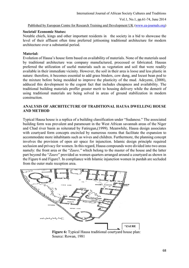 DEVELOPMENT OF TRADITIONAL ARCHITECTURE IN NIGERIA: A CASE STUDY OF ...