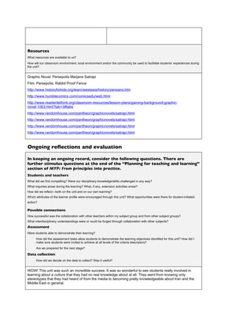 MYP Unit Planner persepolis | DOC