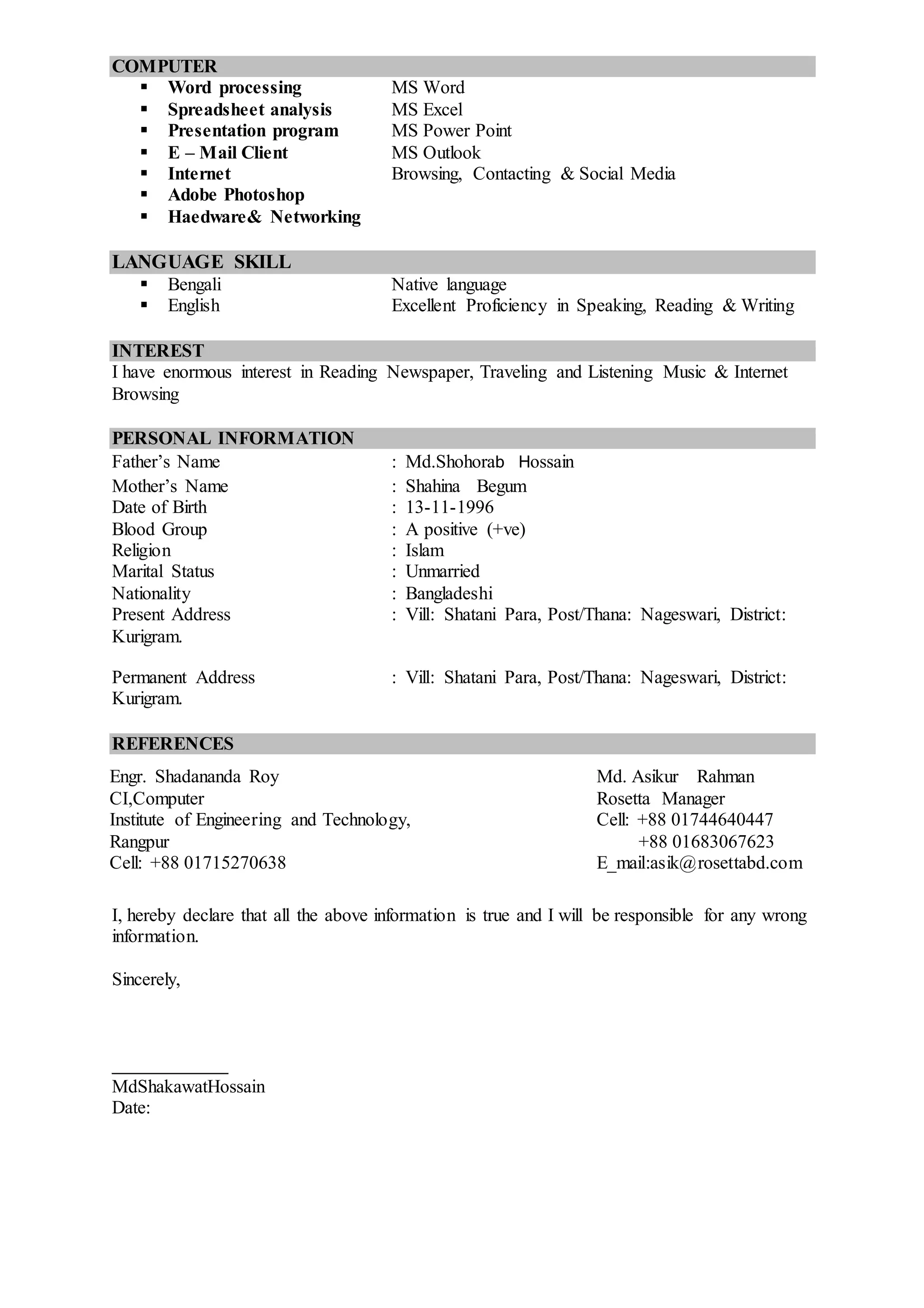 My real cv | DOCX | Islam | Religion & Spirituality