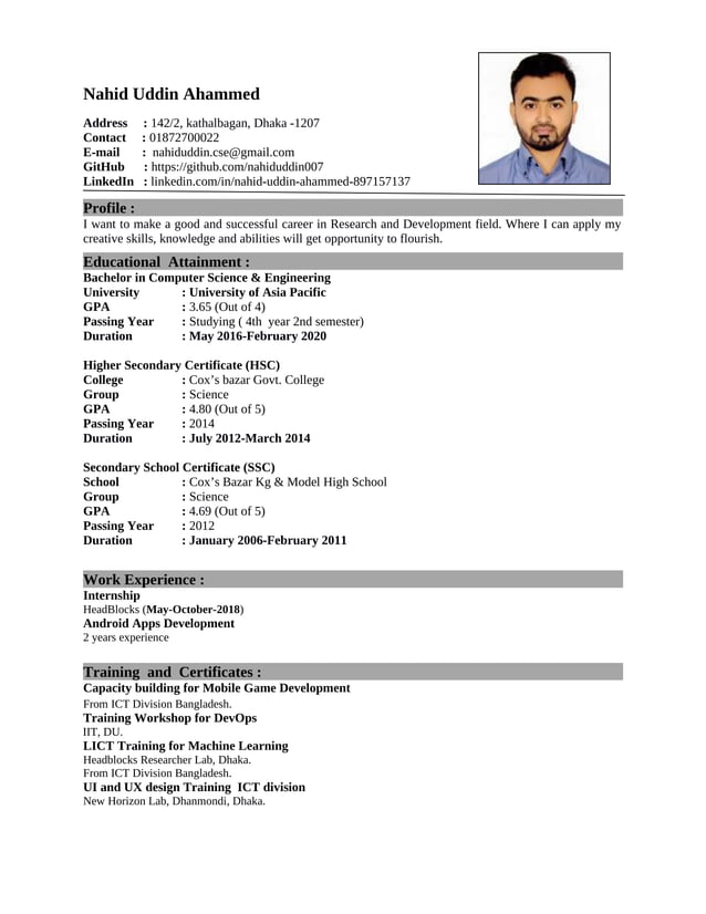 MY UPDATE CV | PDF
