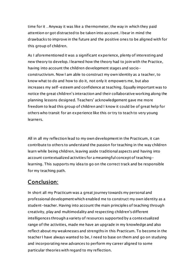 My reflection and journal practicum | PDF