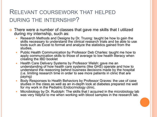 My reflections on my internship experiences | PPTX | Digestive ...