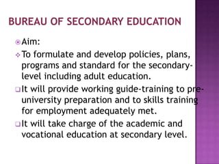 The Administration and Supervisory Of Bureau of Secondary Education | PPTX