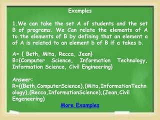 Relations in Discrete Math | PPTX