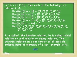 Relations in Discrete Math | PPTX