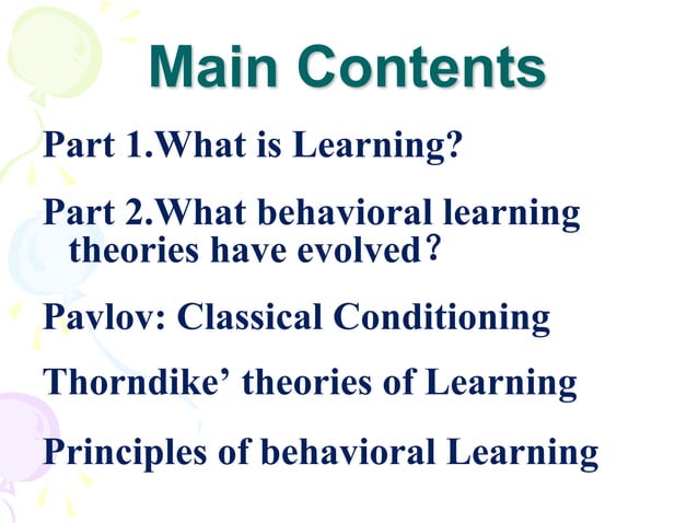 THEORIES OF LEARNING | PPT