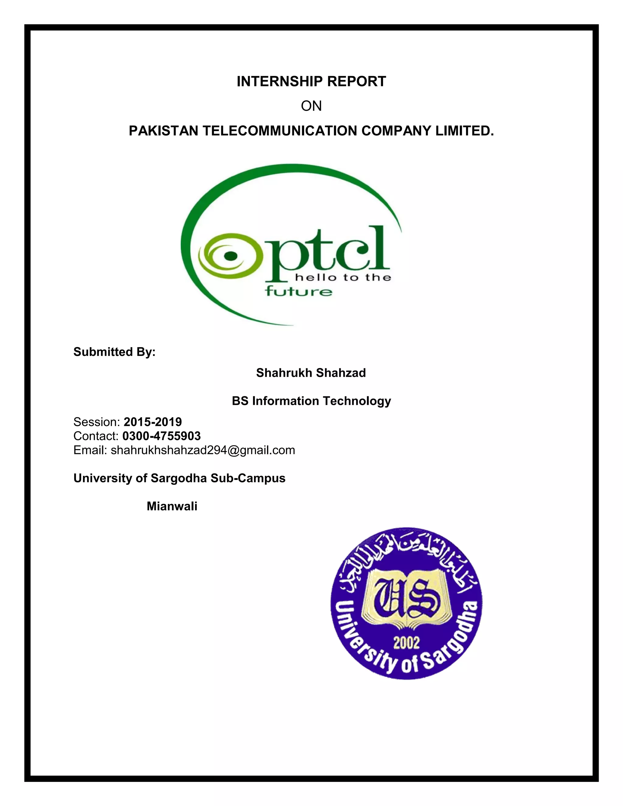 Internship report on PTCL | PDF