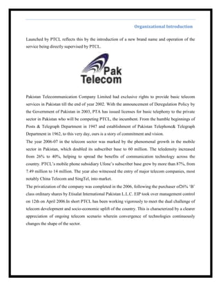 Internship report on PTCL | PDF