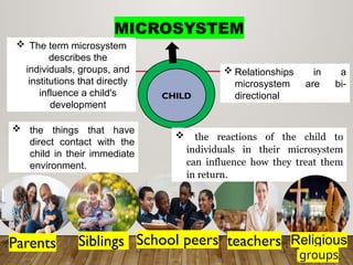 Bronfenbrenner’s ecological Theory in Education | PPTX