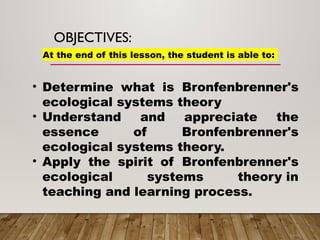 Bronfenbrenner’s ecological Theory in Education | PPTX