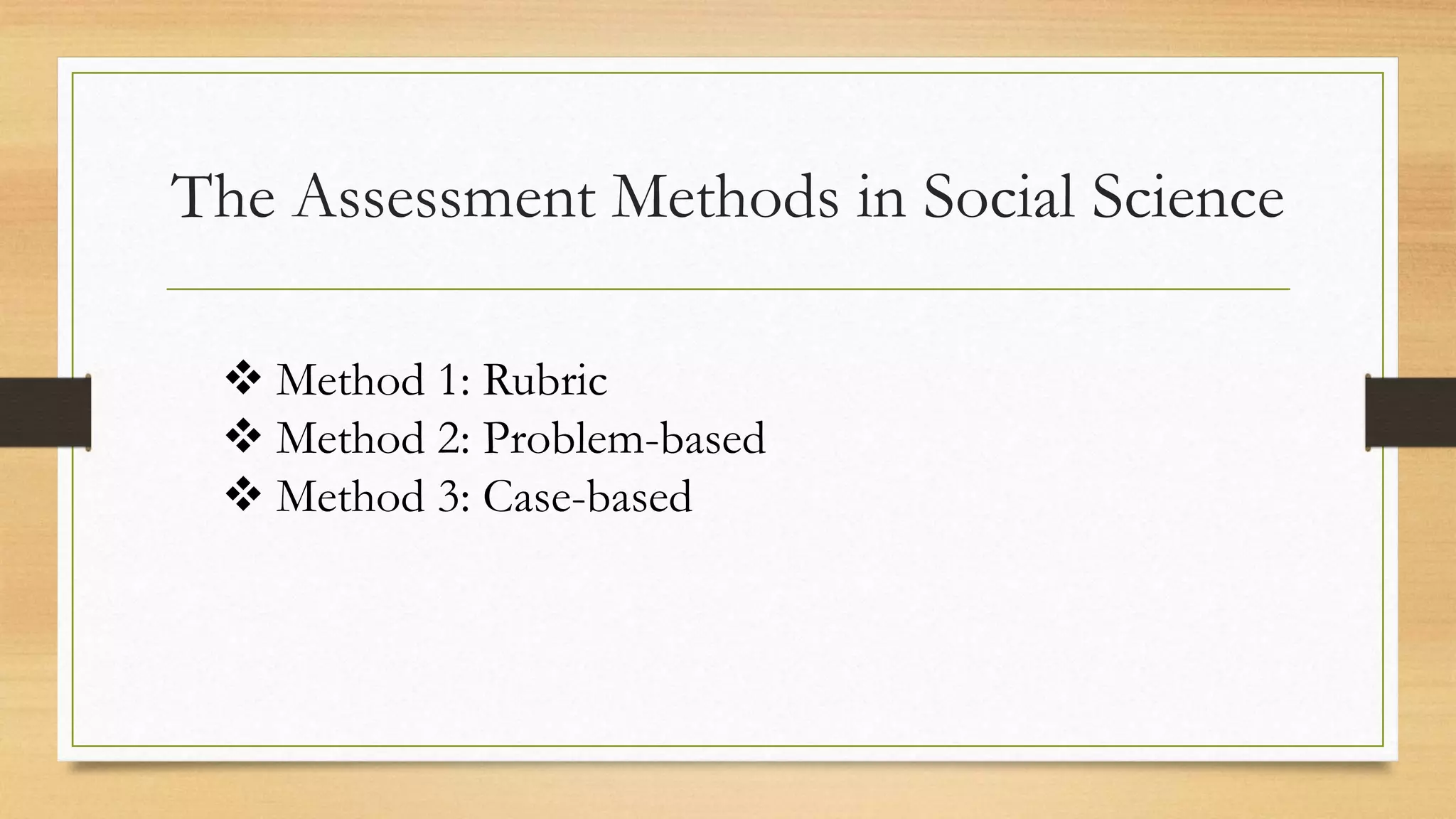 Social Science Assessment Principles | PPTX