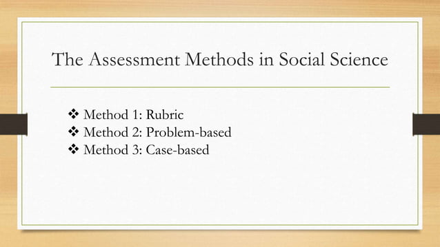 Social Science Assessment Principles | PPT