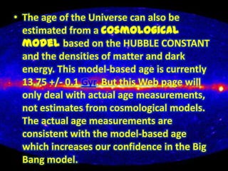 astronomy age of the universe | PPTX