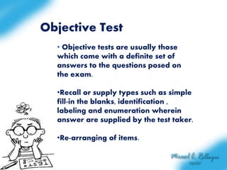 Assessment of Learning report | PPT