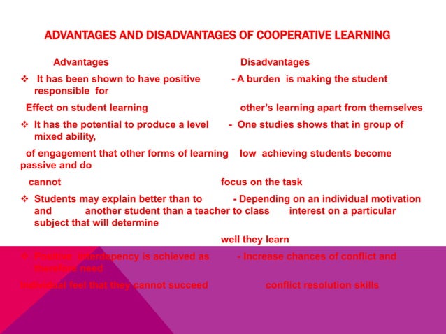 COOPERATIVE LEARNING STRATEGY | PPTX | Homework and Study | Education