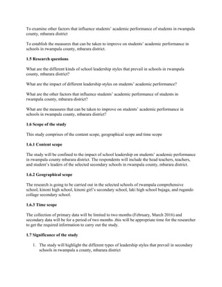 THE IMPACT OF SCHOOL LEADERSHIP ON STUDENTS’ ACADEMIC PERFORMANCE | DOC