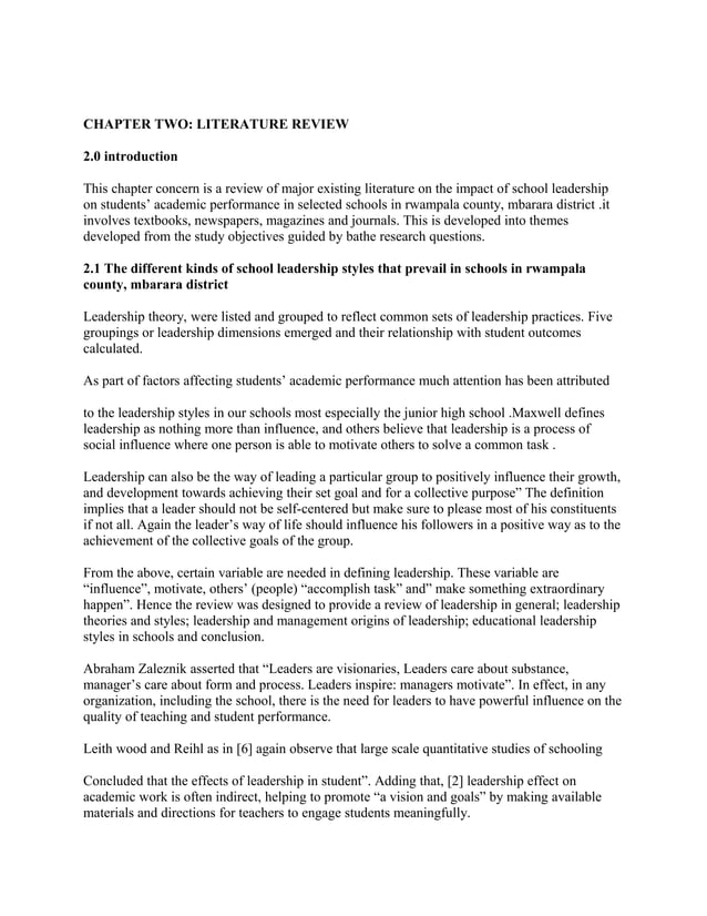 THE IMPACT OF SCHOOL LEADERSHIP ON STUDENTS’ ACADEMIC PERFORMANCE