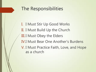 My responsibilities to the local church | PPTX