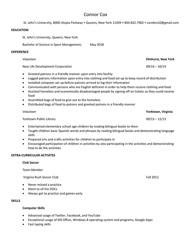 Connor Cox Resume | PDF